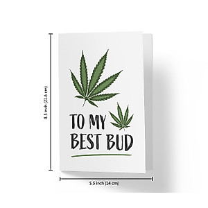 Karto Funny Marijuana Birthday Card for Smoker Friend - Weed Birthday Card - Weed Card for Him Her - Dope Card - Best Friend Weed Weed Best Bud
