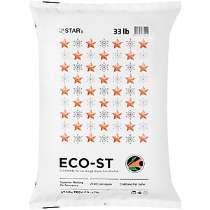 Star'sTech ECO-ST Starfish Extract Ice Melt Safe For Concrete - Eco Friendly & Pet Safe Ice Melt For Snow - Fast Acting Snow Melt and Effective at -30℉ (33lb)