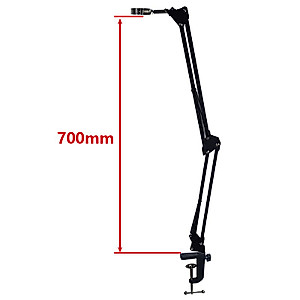 Microscope Articulated Arm Stand Ring Light Set, 64 LED Ring Light C Mount Lens Holder 26mm-52mm Adjustable Clamp, HDMI USB Camera Lens Electronic Soldering Repairing Stand (Microscope Stand)