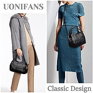 Fashion Handbags for Womens Soft Leather Tote Crossbody Shoulder Large Capacity Hobo Bags (Black)