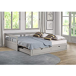 Alaterre Furniture Melody Extendable Bed Daybed, Dove Gray