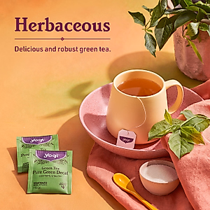 Yogi Tea Green Tea Pure Green Decaf Tea - 16 Tea Bags per Pack (4 Packs) - Organic Decaffeinated Green Tea - Supports Overall Health - Made from Organic Decaffeinated Green Tea Leaf