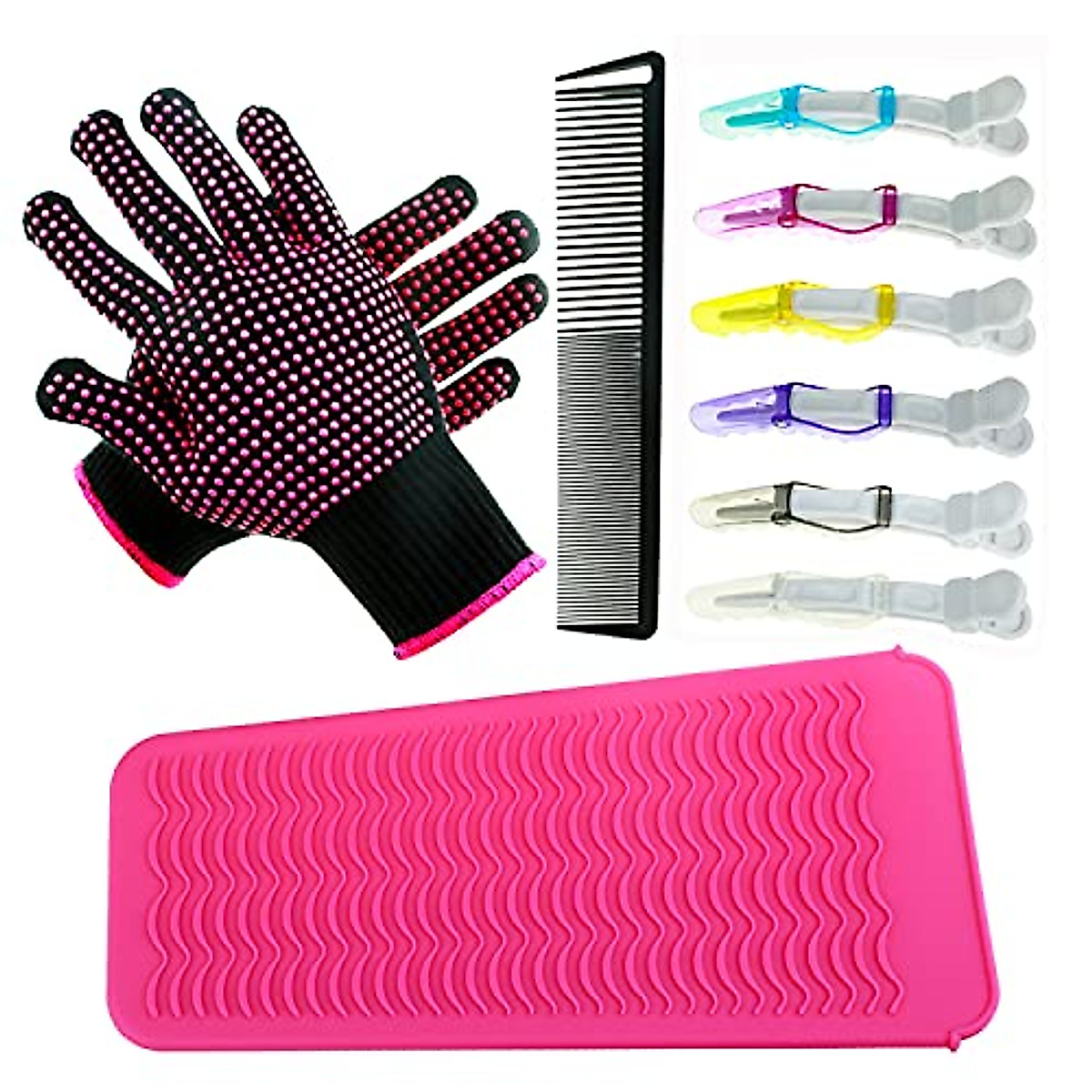 Heat Resistant Gloves for Hair Styling Curling Iron Glove Heat Resistant Gloves Heat Resistant Mat Curling Wand