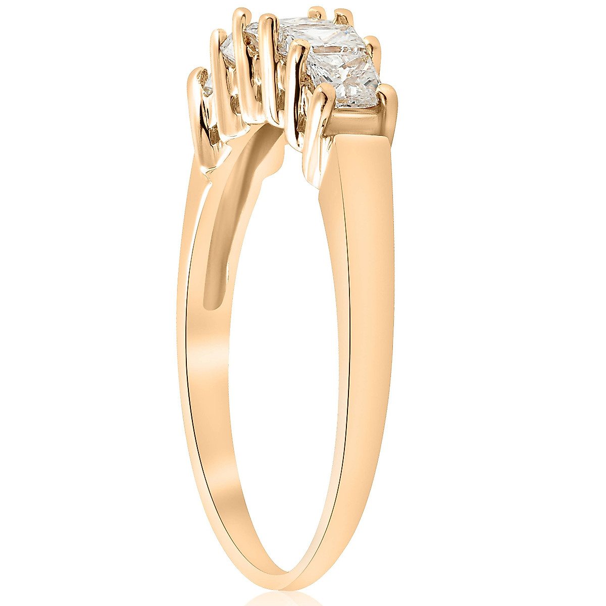 P3 POMPEII3 1ct Princess Cut Diamond Anniversary 14K Gold Ring - Size 10