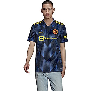 adidas Men's 2021-22 Manchester United 3rd Jersey (Glory Blue, Small)