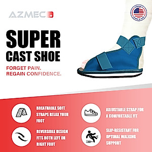 Azmec Economy Super Cast Shoes, Postoperative Cast Boot For Fracture Feet, Supports Surgical Foot Protection, Stables Ankle Joints Support Bunion Hammertoe Post Surgery Brace Foot (Small Shoe Size 8 1/2" L X 4" W)