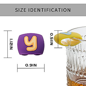 COZYOCHY 26PCS Wine Glass Charms with Letter Marks Identify Your Glass with Ease - Wine Glass Charms for Cocktails, Martinis & Champagne Glasses.Perfect for Parties & Gatherings