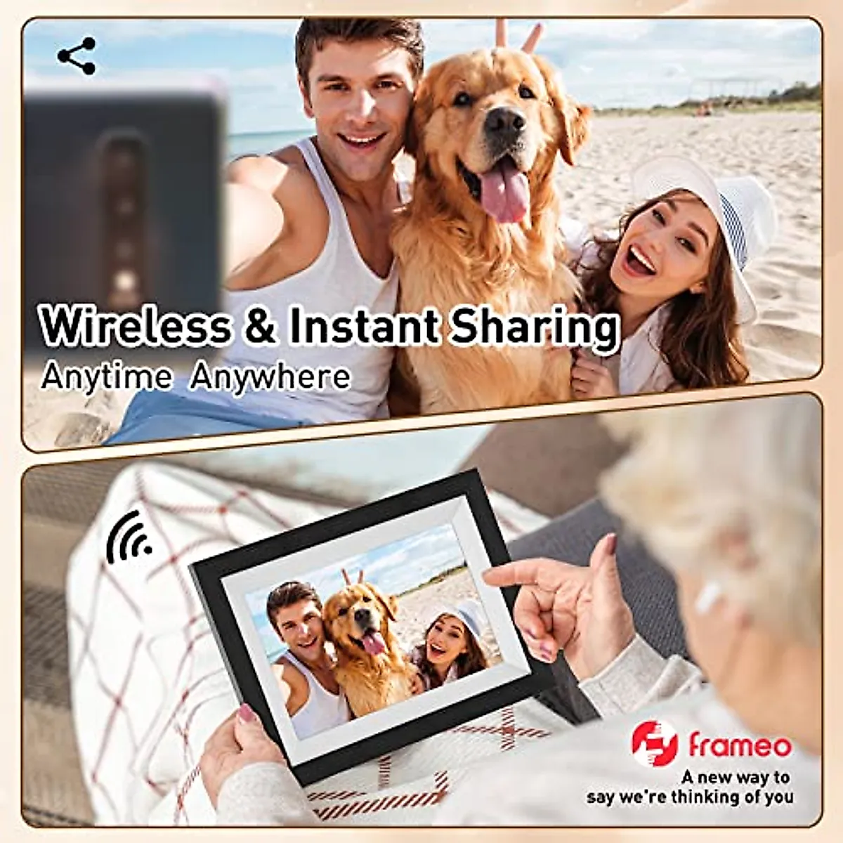 Secura Home WiFi Digital Picture Frame 10.1 Inch IPS HD Touch Screen Smart Cloud Photo Frame with 32GB Storage, Auto-Rotate, Wall-mountable, Share Photos and Videos via Frameo App from Anywhere