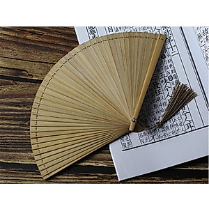 BBWL Hand Held Fans Folding Fan Mini Folding Fan Ladies All Bamboo Fan Portable Gift Fan Hanfu Fan @A