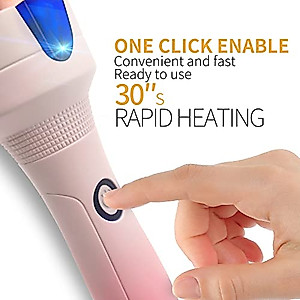 K&K 1.5 Inch Heated Curling Comb Ceramic Tourmaline Ionic Curling Iron Volumizing Brush Quick Heating Makes Hair Silky Smooth Dual Voltage Travel-Friendly Straightening Comb Round Design