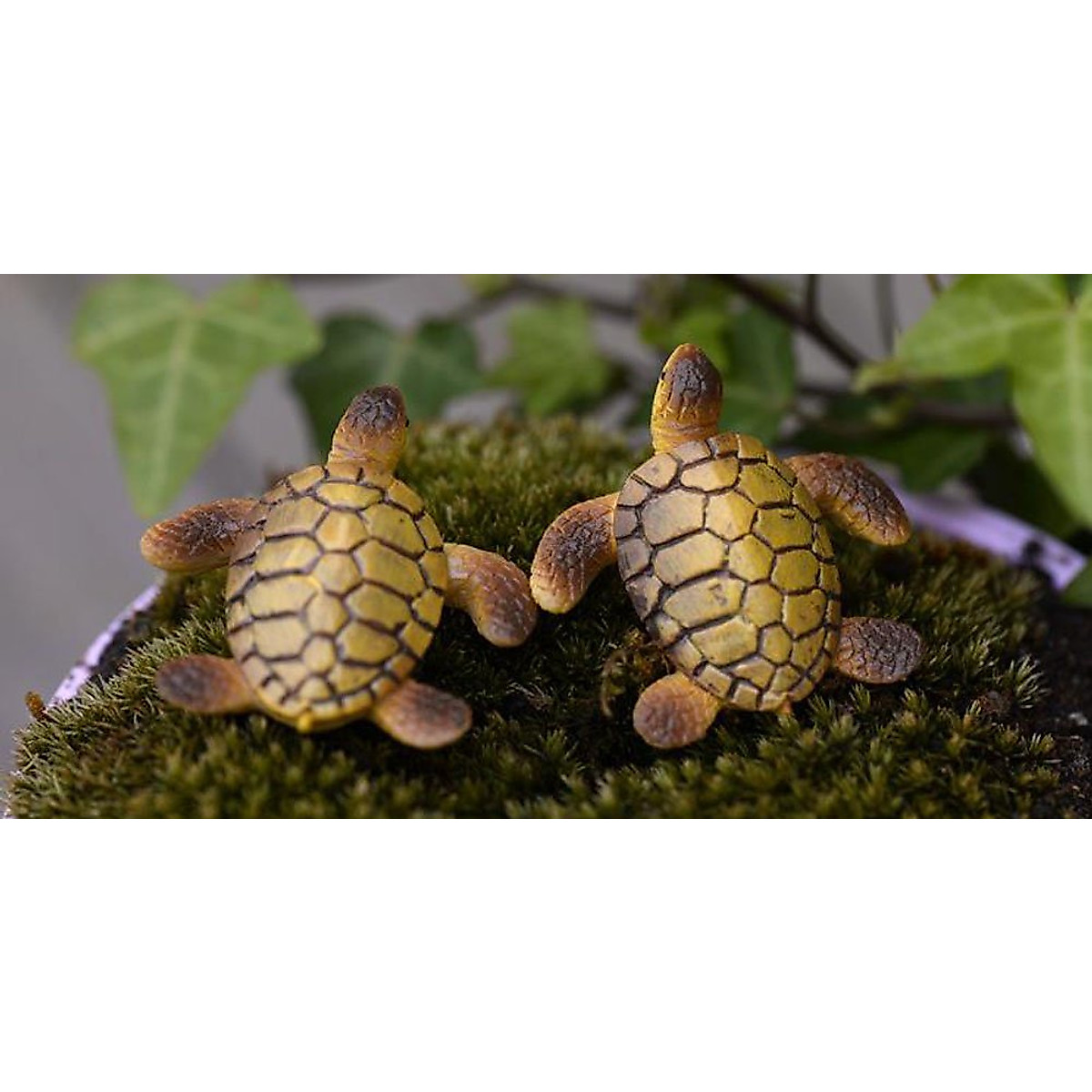 SunRise 6pcs Resin Cute Beach Sea Turtle Miniature Figurine Status Micro Landscape Decorations Fairy Gardens Dollhouse DIY Ornaments Decor