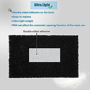 12-Pack Universal Stick-on Trash Can Odor Absorbing Filters, Activated Charcoal Purifying Deodorizer for Trash Cans, Compost Buckets, Countertop and Recycle Bins (Rectangle)