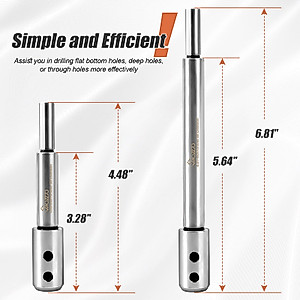 Swozzto 2PCS Forstner Bit Extension Set with Anti-Slip Design,Adding Over 3.28"&5.64" Drilling Depth to Forstner Bit,Suitable for Process Wooden Furniture,Timber and etc.