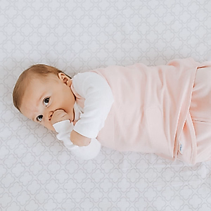 HALO 100% Cotton Sleepsack Swaddle, 3-Way Adjustable Wearable Blanket, TOG 1.5, Soft Pink, Small, 3-6 Months