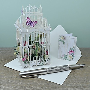 Paper d'Art Flower Cage 3D Pop Up Greeting Card