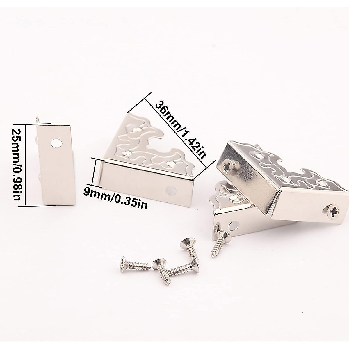 Table Corner Protection,Furniture Corner Guard,24 Pcs Desk Edge Safety Bumpers Iron Edge Cover Antique Furniture Corner Edge Guards,Jewelry Boxe