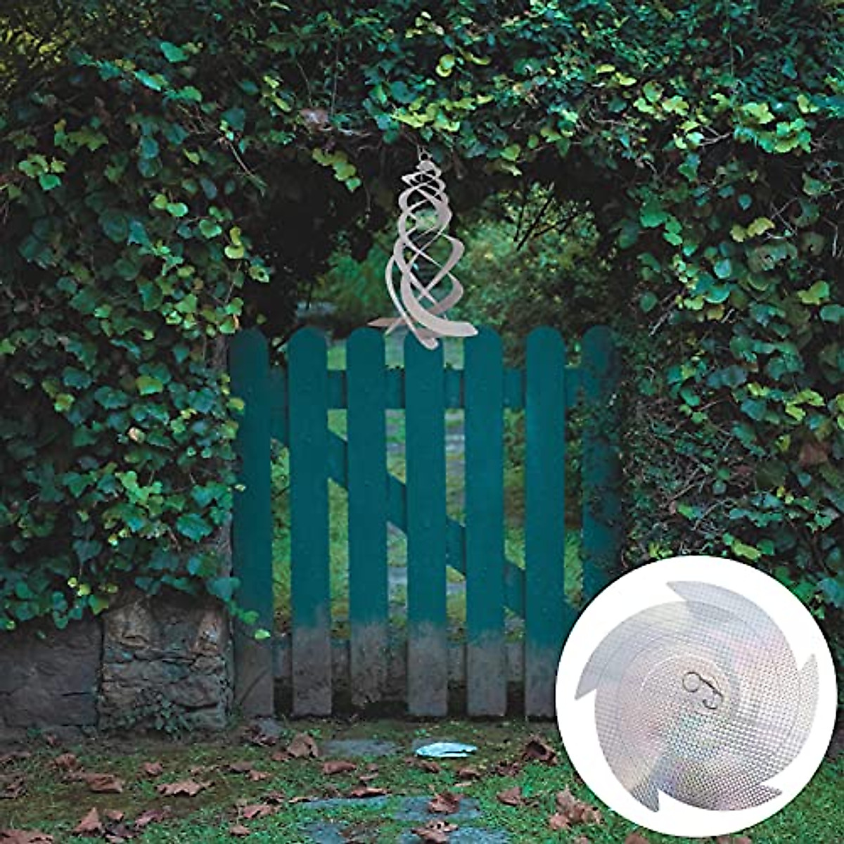 generic Reflective Spiral Rods for Bird Garden Bird Rods Hanging Revolving Bird Pendants for Lawn Balcony Pathway Silver 3pcs