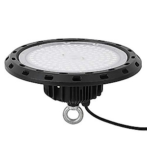 Q QINGCHEN UFO High Bay LED Light 100W 5000K White with US Plug 5 ft Cable LED Warehouse Light, High Bay Shop Light Fixtures for Factory Garage Gym