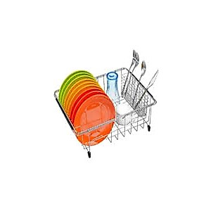 ARCCI Expandable Dish Drying Rack Over The Sink, Large Capacity Sink Dish Rack Drainer Plate Organizer Shelf with Removable Utensil Holder, Dish Drainer Rack for Kitchen Counter, Inside Sink