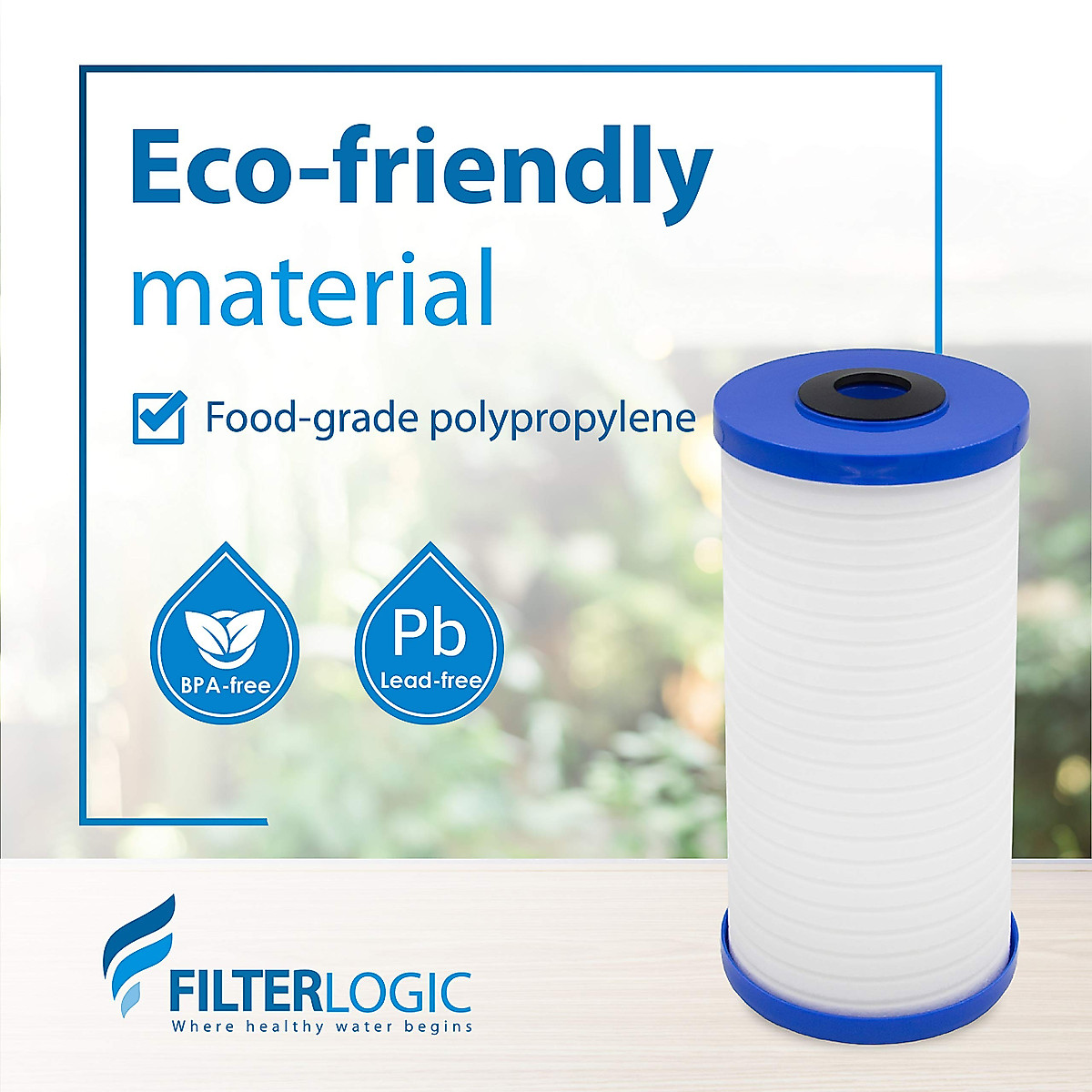 Filterlogic AP810 Whole House Water Filter, Replacement for 3M Aqua-Pure AP810, AP801, AP811, Whirlpool WHKF-GD25BB, WHKF-DWHBB, 5 Micron, 10" x 4.5", Well & Tap Water Filter, Pack of 3