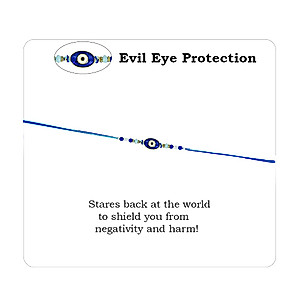 PINKABLUE Evil Eye Rakhi For Brother, Handmade Bracelet Rakhi for Raksha Bandhan, Wealth Thread Designer Rakhi Semi Precious Stone Rakhi Bracelet Crystal Stone Evil Eye Band (Blue)
