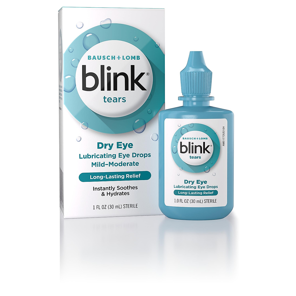 Blink Tears Lubricating Eye Drops, 1 fl oz (30 mL) Eye Care for Mild to Moderate Dry Eyes, Hyaluronate for Boosting Hydration, Moisturizing & Soothing Eye Drops for Dry Eyes