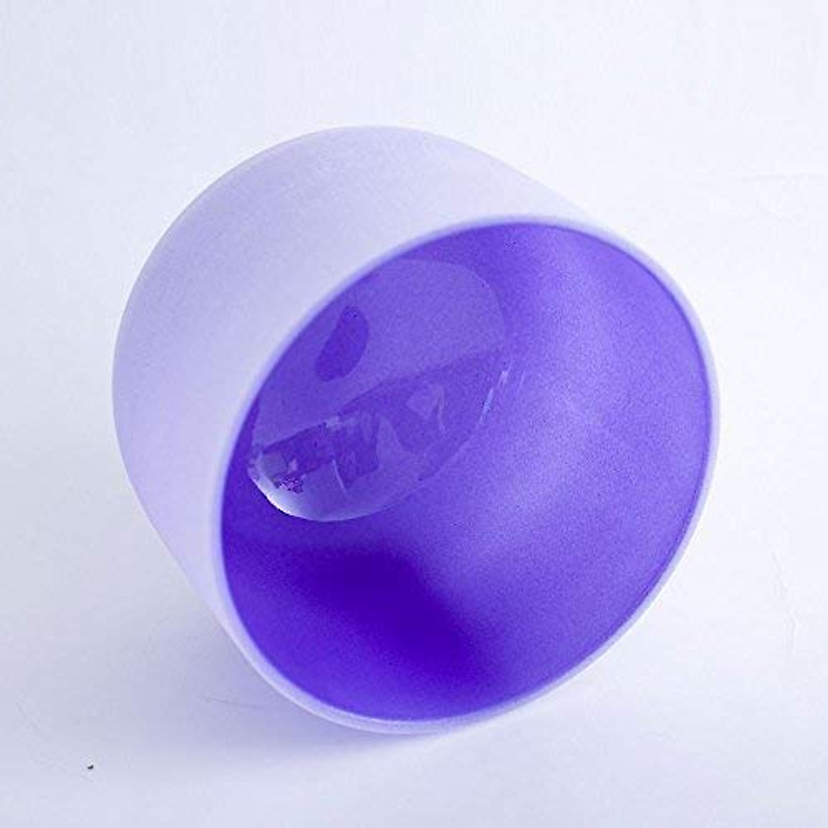 Indigo Colored Frosted A Third Eye Chakra Quartz Crystal Singing Bowl 8 inch mallet & o-ring included