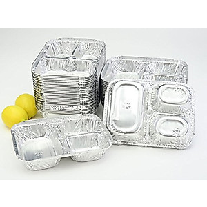 Disposable Aluminum 3 Compartment T.V Dinner Trays with Board Lid #210L (100)