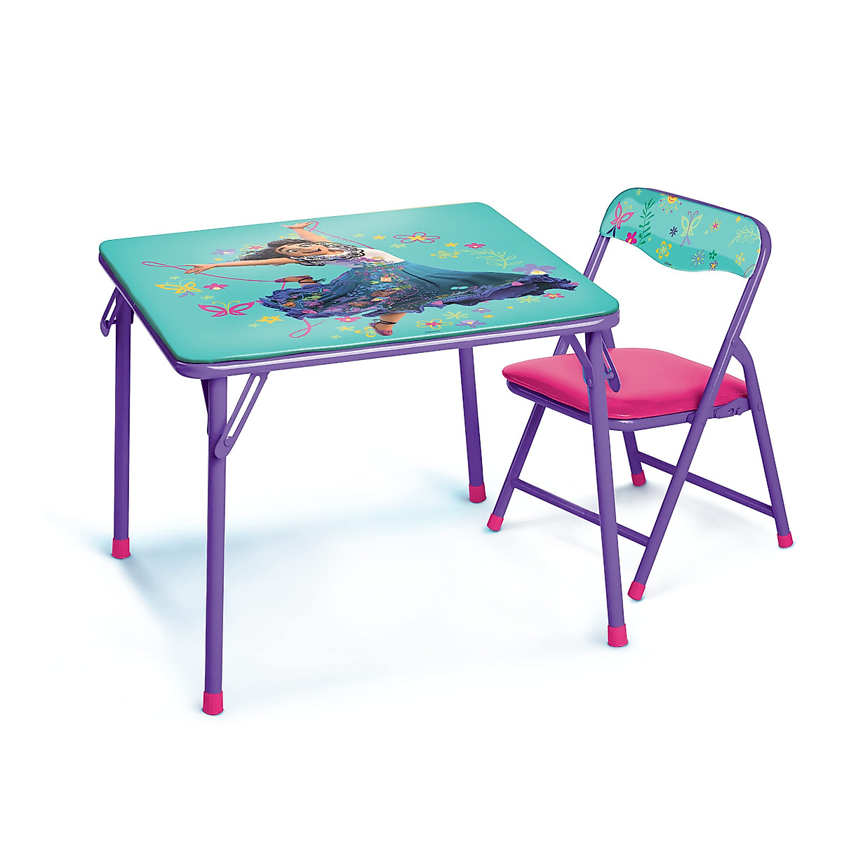 Disney Encanto Kids Table & One Chair Set, Junior Table for Toddlers 20" x 20" x 16.4"H