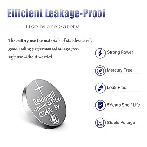 Beidongli CR2450 Battery 3V CR2450 Lithium Batteries (10 Count)