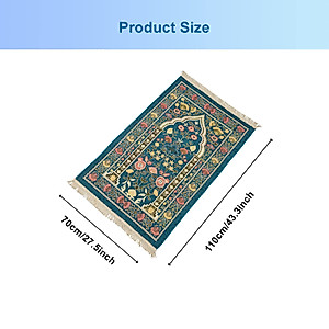 Muslim Prayer Rug, Portable Prayer Mat, Prayer Mat Muslim for Men and Women, Foldable Prayer Mat for Muslims, Comfortable Muslim Praying Mat, Perfect Muslim Gift, 110x70cm (Blue)
