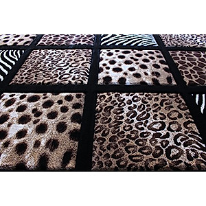 Modern Area Rug Animal Prints 8 Feet X 10 Feet 6 Inch Design S 251 Black