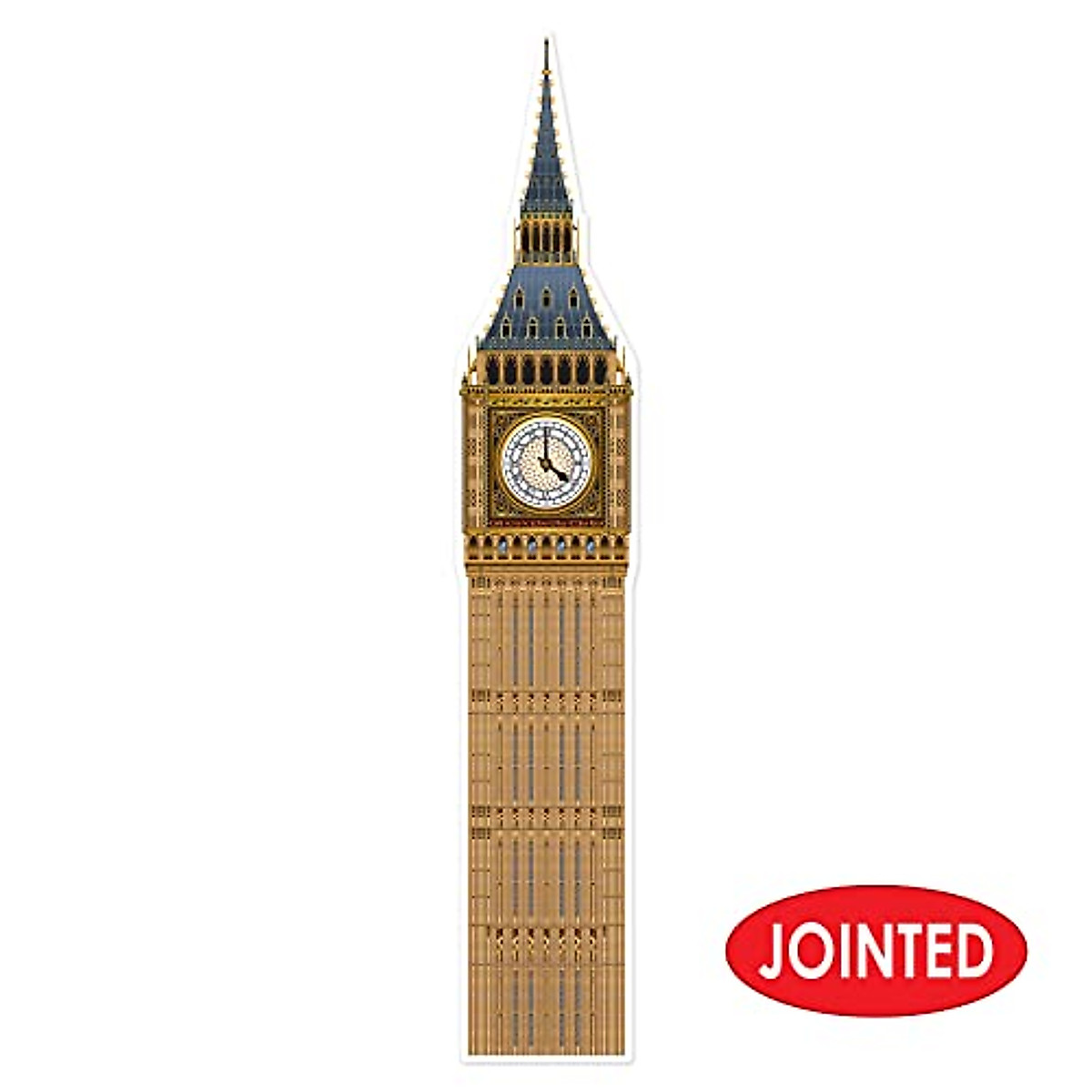 Beistle , 2Piece Jointed Big Ben Cutouts, 71", Multicolored