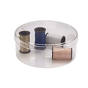 Pioneer Plastics 022C Clear Round Plastic Container, 2.75" W x 1.0625" H, Pack of 4