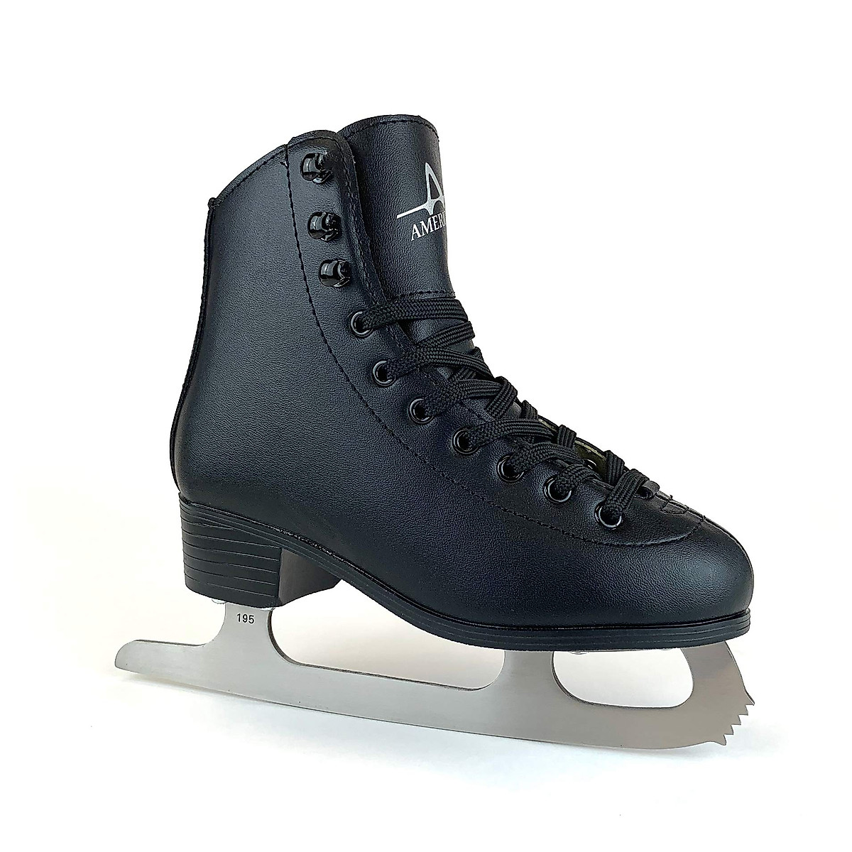 American Athletic Shoe Boy's Tricot Lined Figure Skates, Black, 3 (51703)