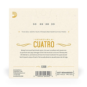 D'Addario EJ98 Cuatro-Venezuela Strings