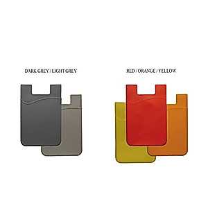 Phone Card Holder | Stick on Premium Quality Card Holder for Back of Phone | Holds up to 3-4 Cards | Compatible with All Smartphones with a Flat Back | Great Color Selection (Orange, Black)