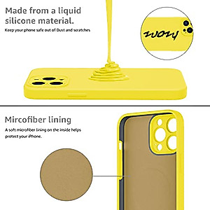 MCFANCE Silicone Magnetic for iPhone 13 Pro Max Case, Compatible with MagSafe, Full Camera Protection Shockproof Cover Soft Anti-Scratch Microfiber Lining for iPhone 13 Pro Max 6.7 inch 2021, Yellow