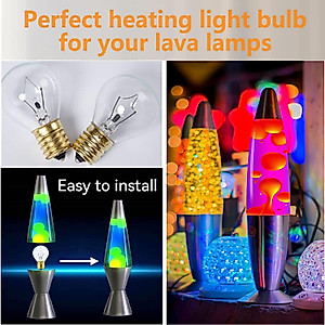 Lava Lamp Bulb, 25 Watt Original Replacement Bulb for 14.5-Inch/20-Ounce Lava Lamp, S11 Bulb E17 Base/120 Volt,Dimmable - Warm White-6 Pack