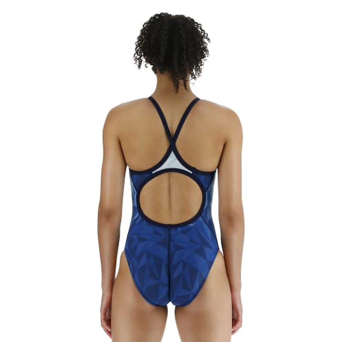 TYR Women's Standard Durafast Elite Diamondfit Swimsuit, Blue/White, 30