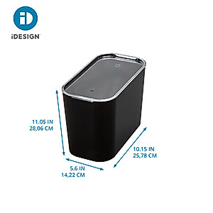 iDesign Tall Inner Storage Bin with Lid, Set of 2, The Wallspace Collection, Clear Bin