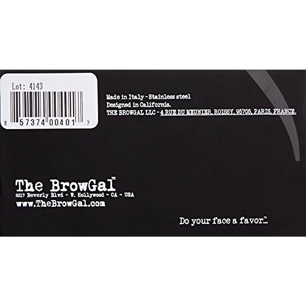 The BrowGal – Professional Hand-Made Slant Tweezer – Exclusive for Eyebrows Facial Hair, Ingrown Hair Removal & Blackhead - Handy & Portable Tool, Easily Grip with Safety, Anti-rust – 3.9 In, Black