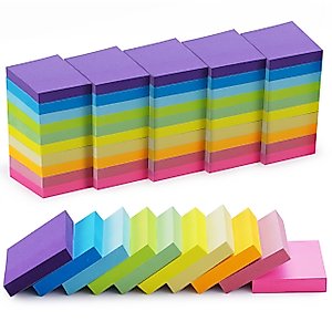 Sticky Notes Bulk, Ezzgol 60 Pads Mini Sticky Notes, 1.5 X 2 Inch, 75 Sheets/Pad, 10 Assorted Bright Colors Small Sticky Notes Pack for Office, Home, School