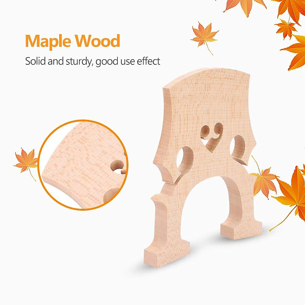Cello Bridge,4/4 3/4 Cello Maple Bridge Maple Wood Self Adjusting Fitted Bridge Musical Instrument Replacement Accessory (Pack of 2)(Wood Color 4/4) Cello Bridge cello bridge cello bridge 4 4