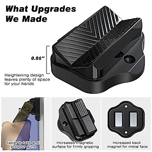 DINGDOON Double-Sided Gun Magnet Mount, Nondestructive Installation Magnetic Handgun Holster in Vehicle, Car, Cashier, Safe, Tactical Pistol Holder for Concealment Compatible with Revolver