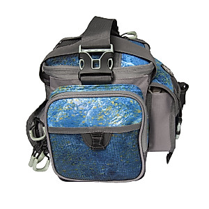 Calcutta Squall Tackle Bag | Mossy Oak Coastal Shoreline Pattern | 4 3700 Utility Boxes Trays | Removable Shoulder Strap | Compression Molded Bottom | Durable Construction