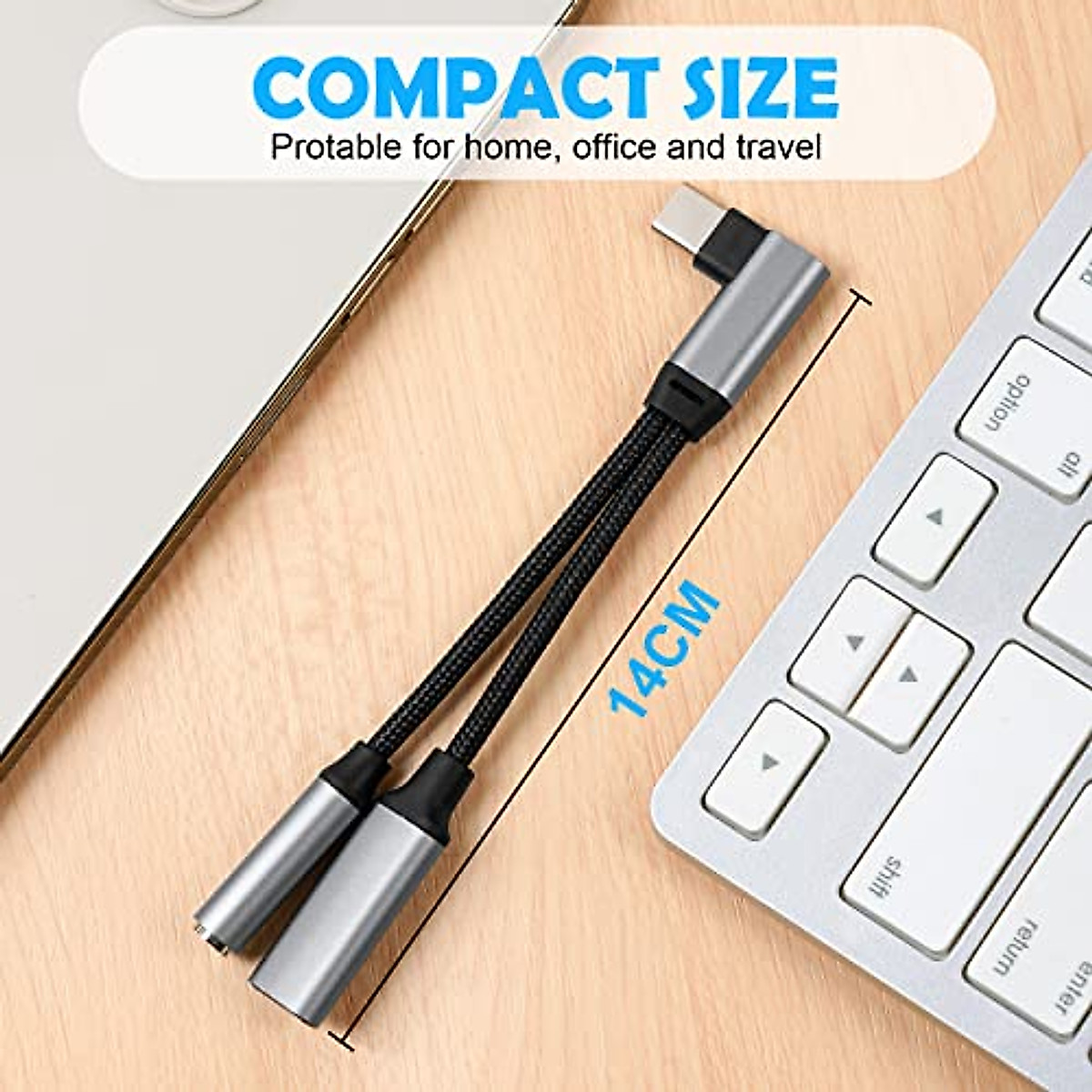 AXFEE USB C to 3.5mm Jack, 2 in 1 Type C Headphone Adapter and Charger, Aux Digital Audio Earphone Adaptor, Hi-Res DAC Adaptor Compatible with Samsung Galaxy S22 S21 S20 Ultra Note 20, Huawei