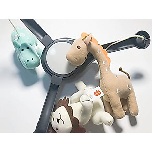 CUTIE PUMPKIN Baby Music Mobile for Crib Playpen with Nursy Lights,Relaxing Music and Natural Sounds. Includes Light Projector with Stars and Shapes. Newborn Nursery Toys with Cradle Vibration. (Grey)