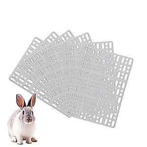 Knchy 6 Pack Rabbit Feet Pads for Cages, Thick Plastic Rabbit Cage Mat Hole Leak Water Design Feet Pad, Washable Small Animal Cage Floor Mats for Small Medium Animals Pets Rat Guinea Pig Hamster Bunny