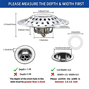 Tmay Bathtub Stopper - Foot-Operated Bath Tub Drain Hair Catcher | Sink Stopper Bathroom Drain, Bathtub Overflow Drain, Shower Laundry Kitchen Washbasin Accessories